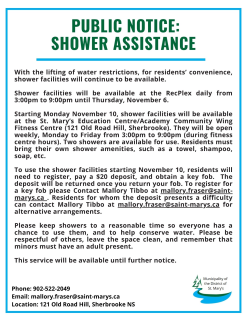 Public Notice: Shower Assistance Update - The Municipality of the ...